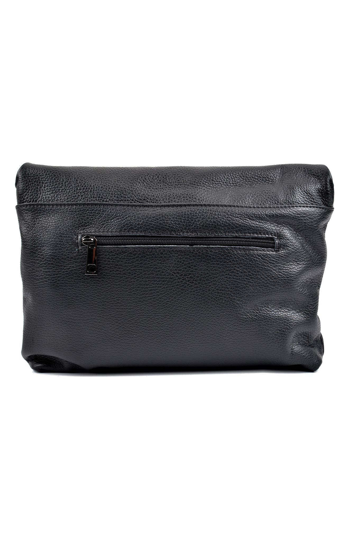 ANNA LUCHINI Tassel Leather Foldover Crossbody Clutch | Nordstromrack