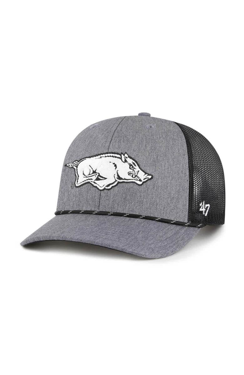 '47 Men's '47 Gray Arkansas Razorbacks Carbon Rope Adjustable Hat ...
