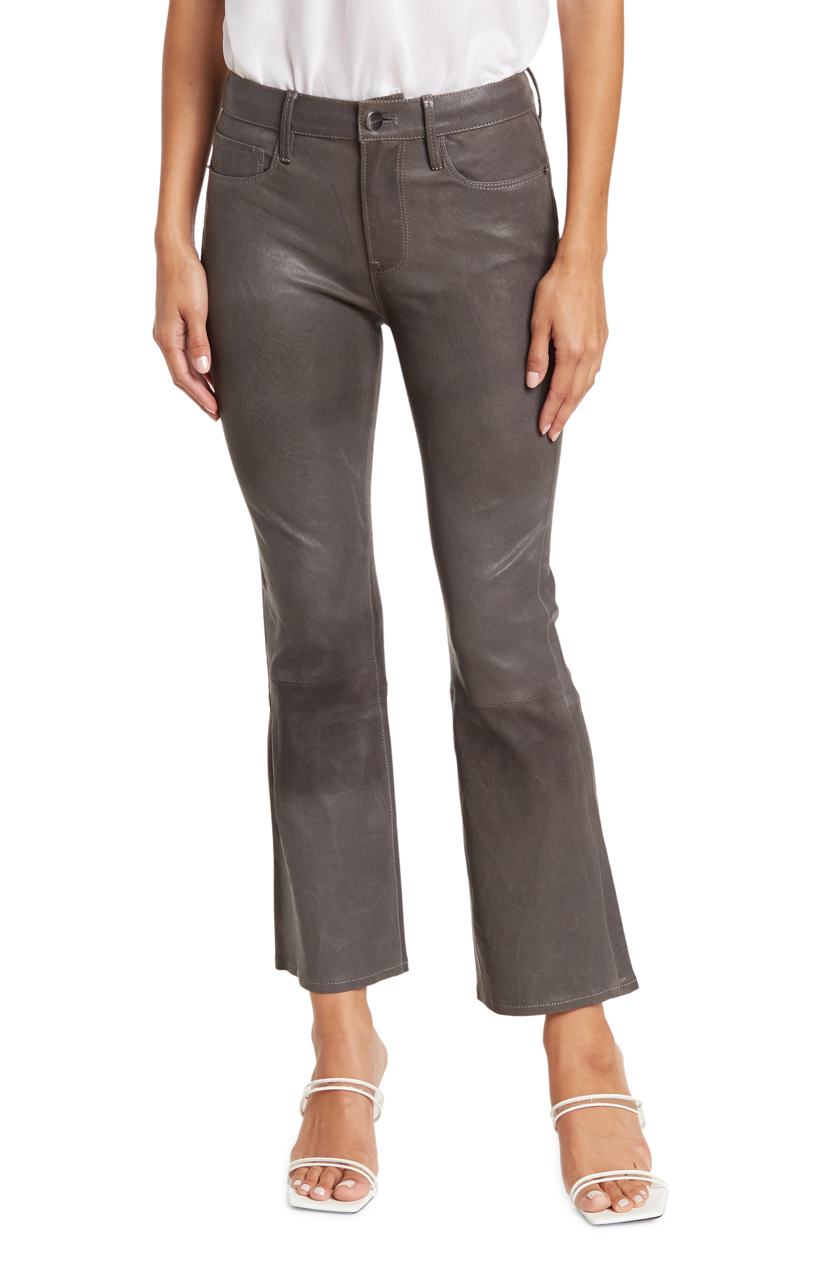 FRAME Le Crop Mini Leather Cropped Pants | Nordstrom
