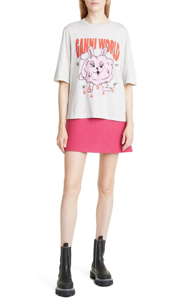 Ganni Twill Wool Blend Miniskirt | Nordstromrack