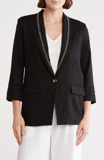 Ellen Tracy Stitched Shawl Collar Blazer | Nordstromrack