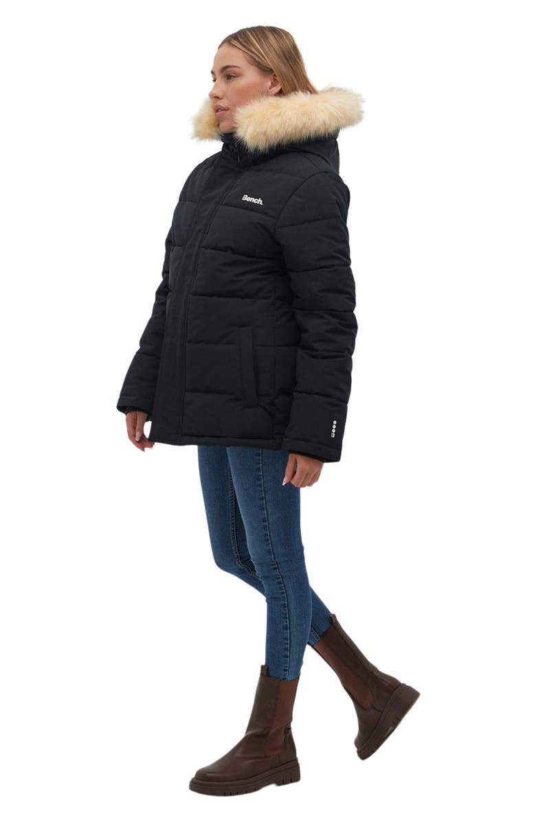 Bench. Hooded Puffer Jacket with Faux Fur Trim | Nordstromrack