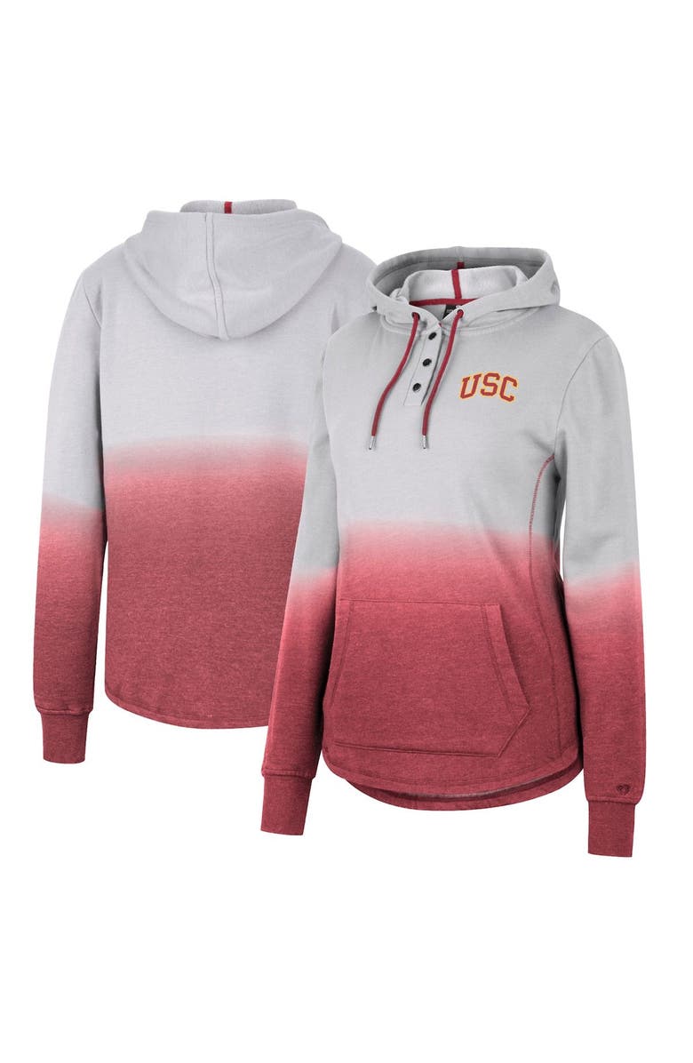 COLOSSEUM Women's Colosseum Gray/Cardinal USC Trojans Aurelia Dip-Dye ...
