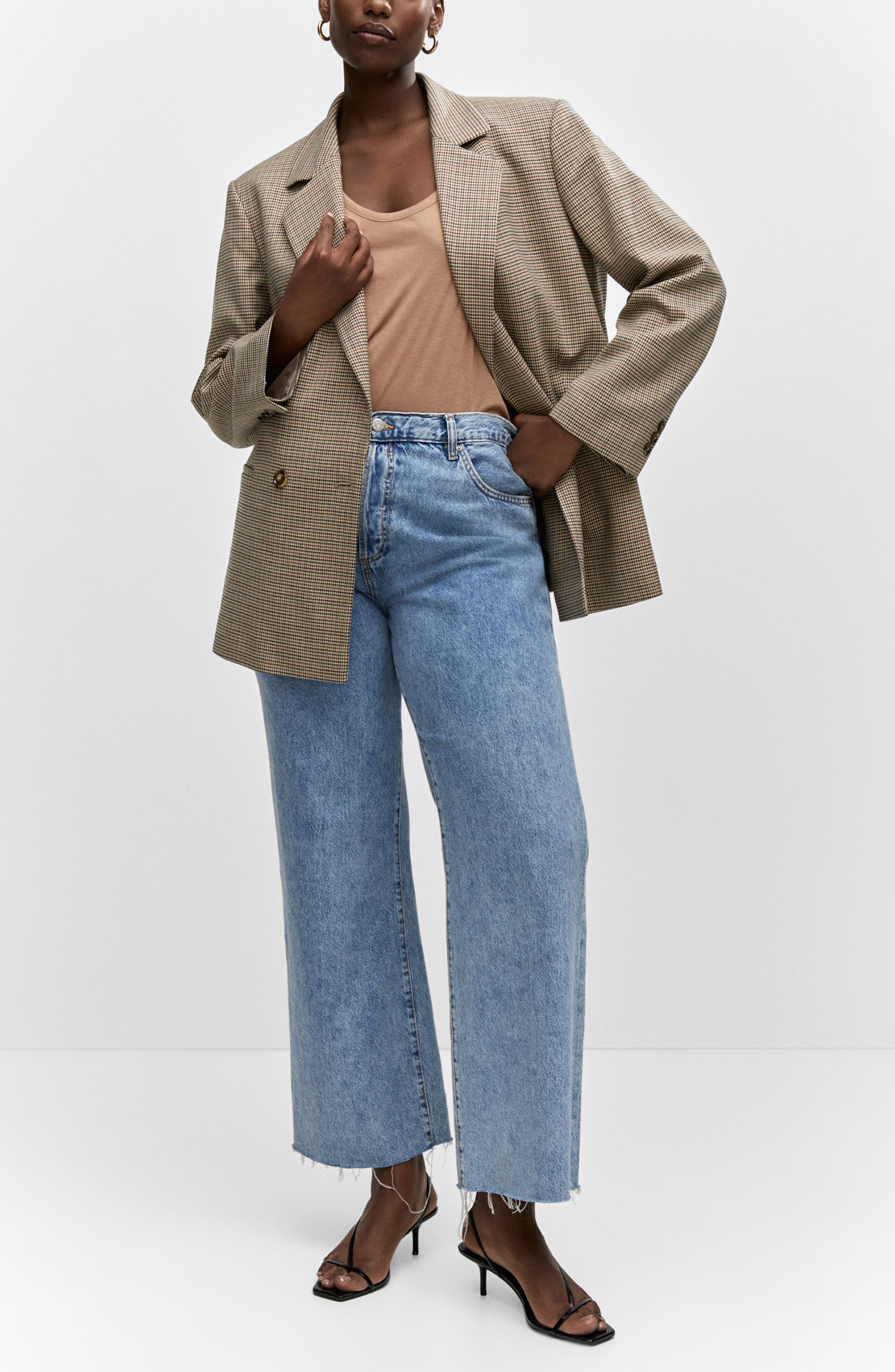 MANGO Cross Button Blazer | Nordstromrack