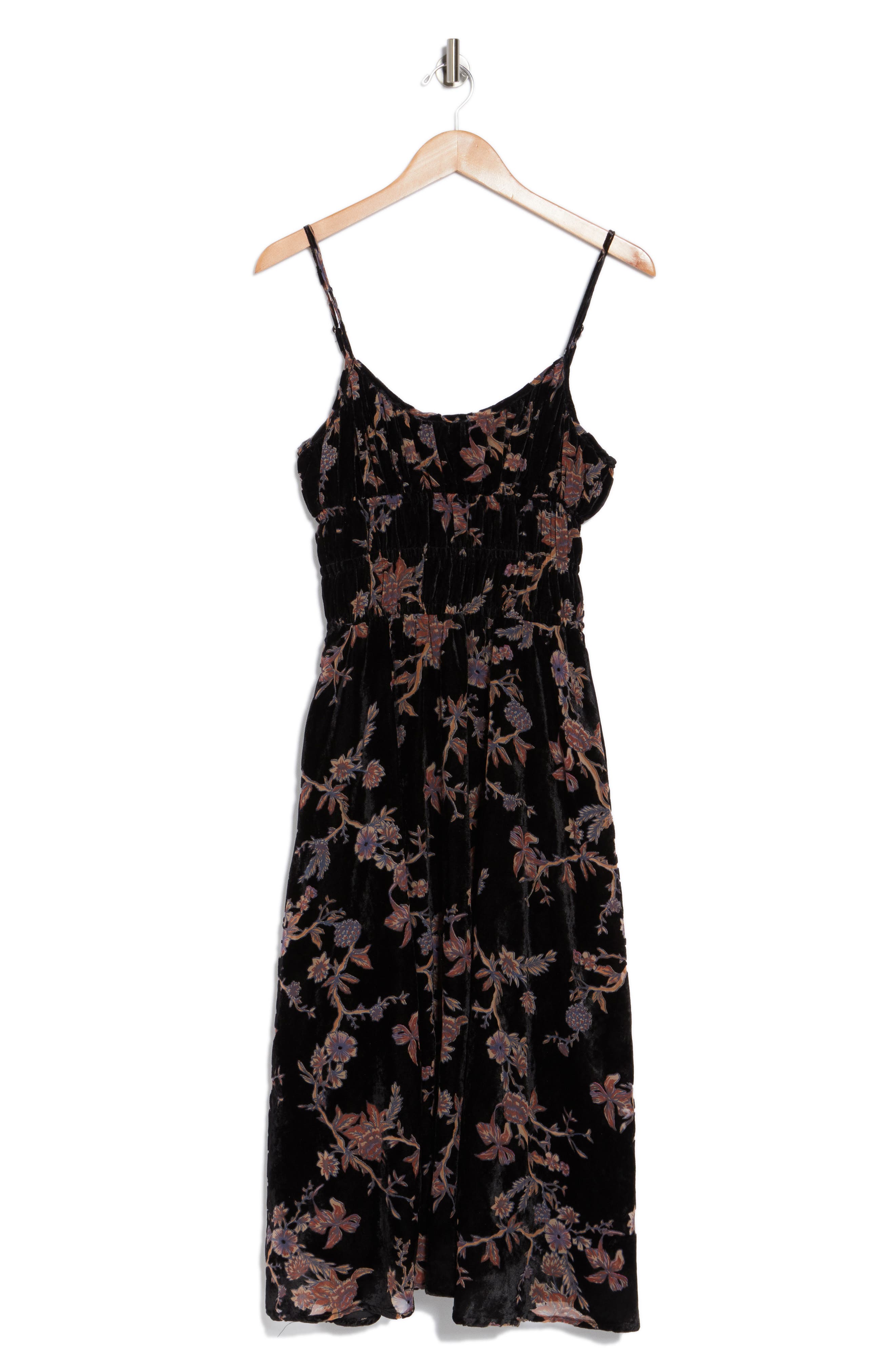WISHLIST Floral Tiered Velour Dress | Nordstromrack