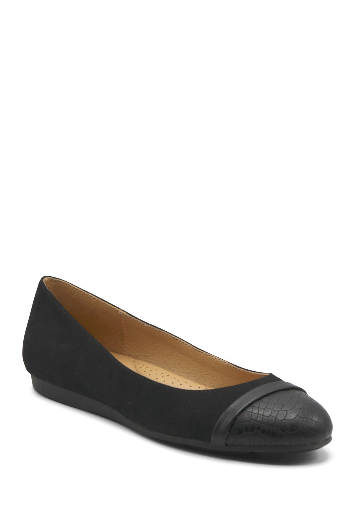 Circe Snakeskin Embossed Cap Toe Flat (Women) | Nordstromrack