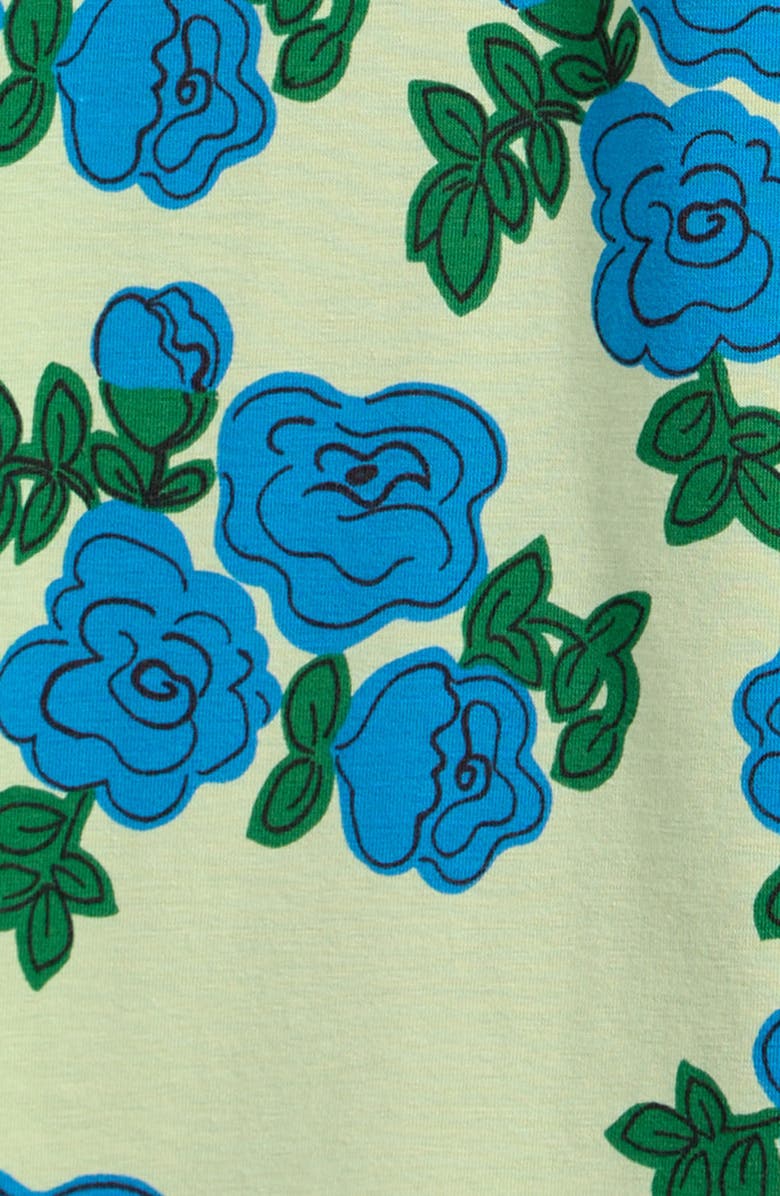 Mini Rodini Kids' Blue Roses Print Floral Knit Drawstring Pants ...