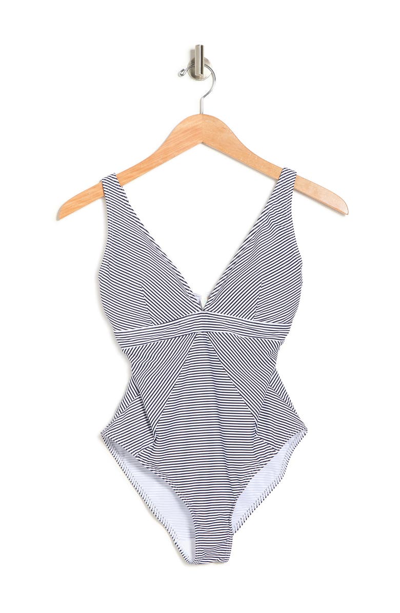 Sea Level Panel Line Stripe Multifit One-Piece Swimsuit | Nordstromrack