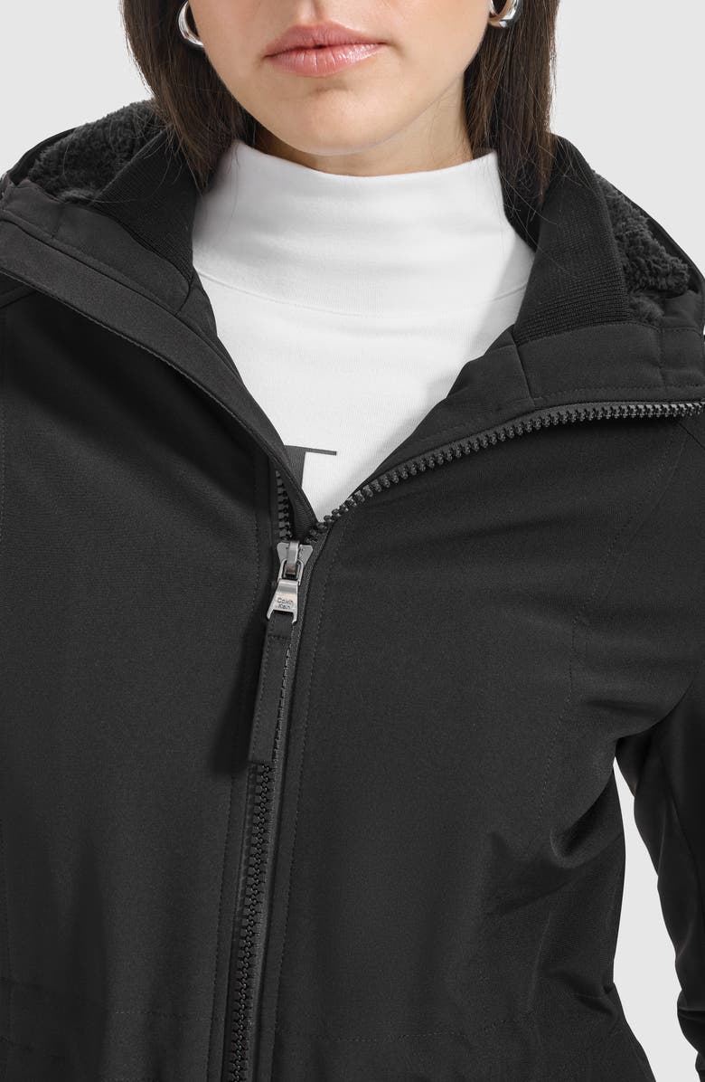 Calvin Klein Flextech Faux Shearling Lined Hooded Jacket | Nordstromrack
