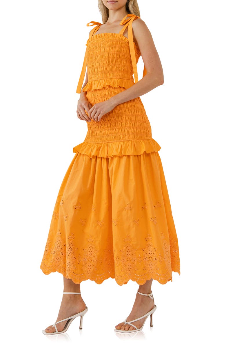 Endless Rose Sunset Smocked Cotton Maxi Dress | Nordstromrack