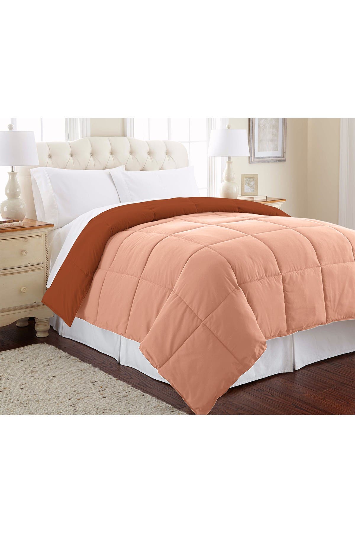 Modern Threads Down Alternative Reversible Comforter - Rust/Clay - King ...