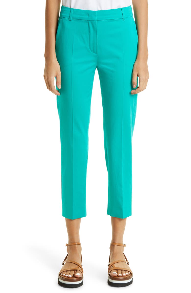 Max Mara Lince Narrow Stretch Cotton Ankle Trousers | Nordstromrack