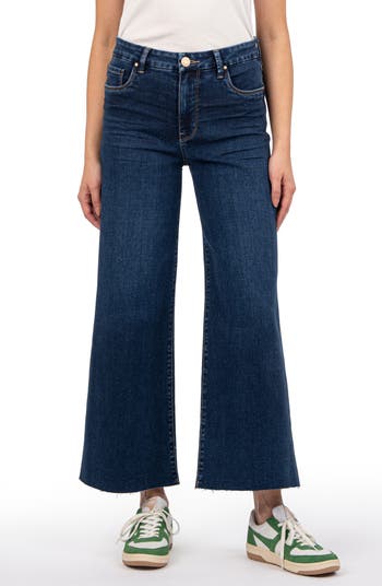 KUT from the Kloth Meg Raw Hem High Waist Ankle Wide Leg Jeans ...