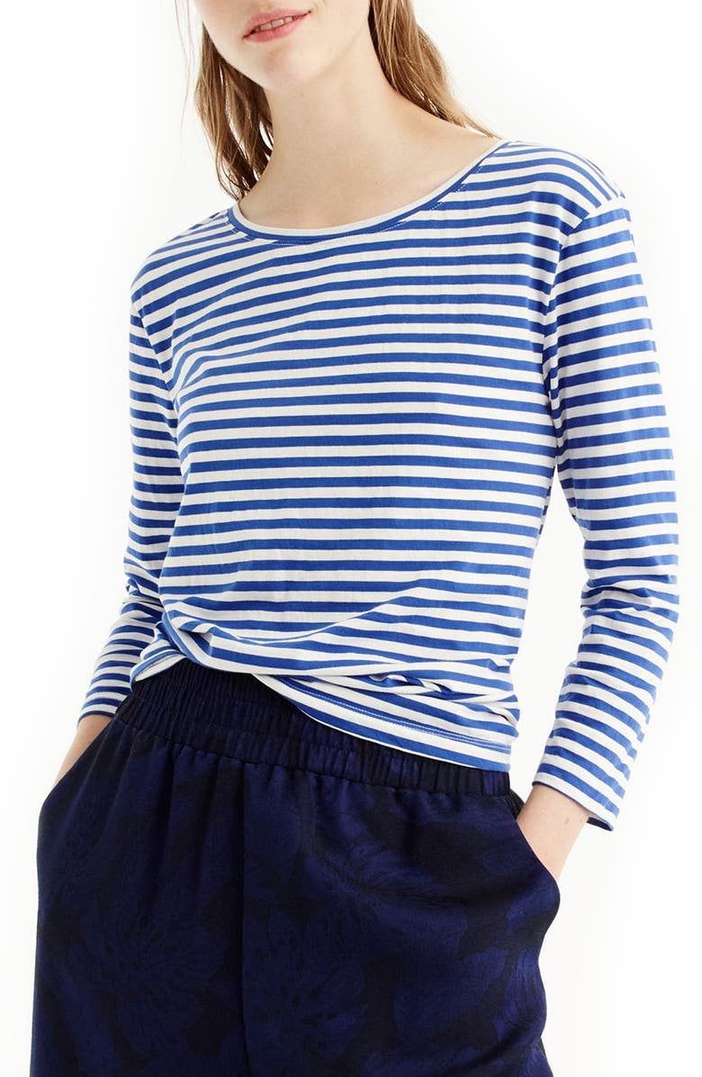 J.Crew Stripe Twist Back Tee | Nordstrom