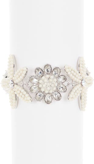 Carolee Designs Floral Rhinestone Toggle Bracelet | Nordstromrack