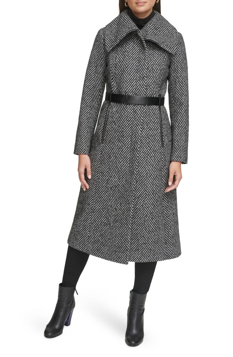 Kenneth Cole New York Textured Herringbone Tweed Coat | Nordstrom