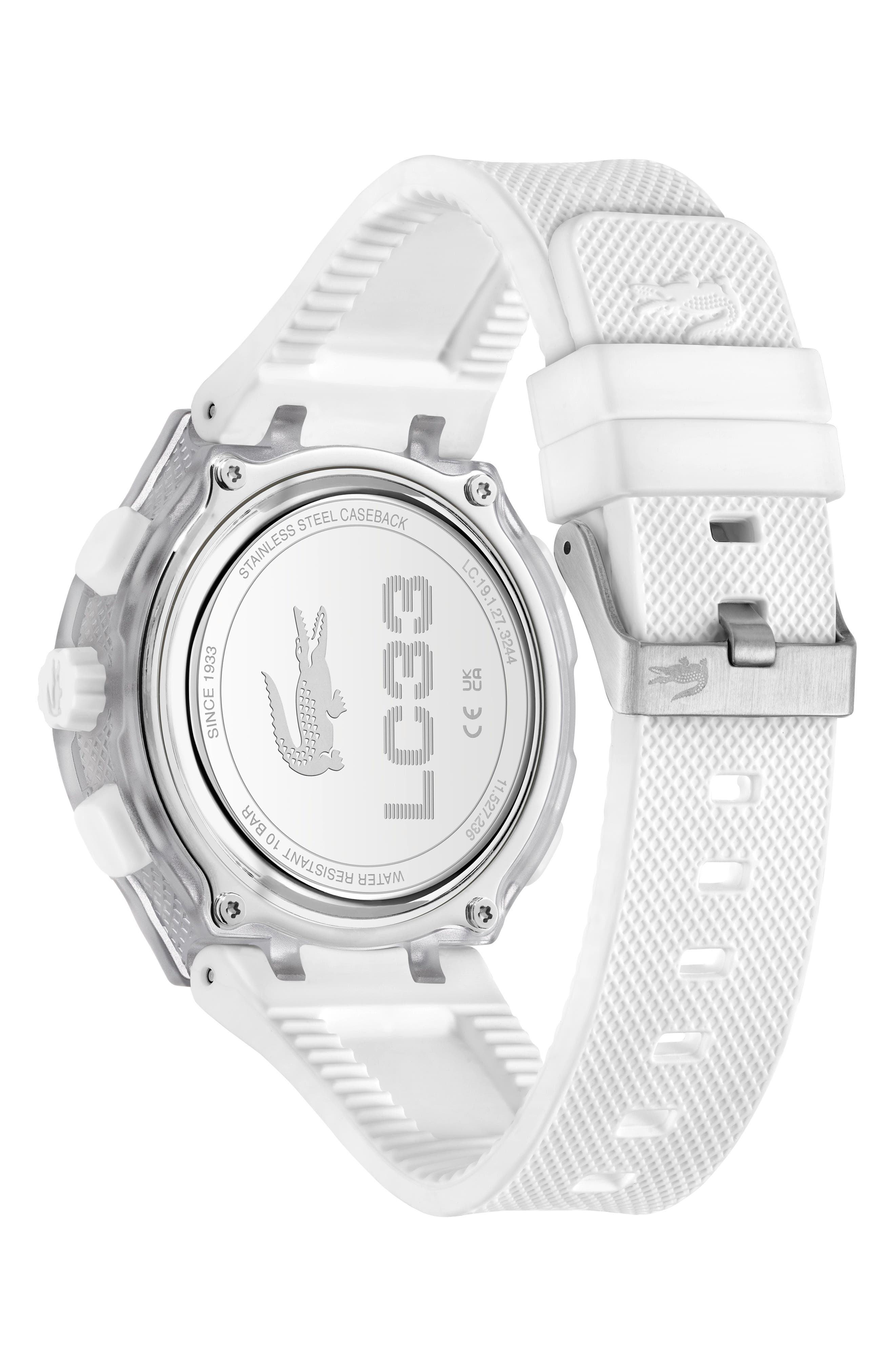 Lacoste LC33 Ana-Digi Silicone Strap Watch, 45mm | Nordstrom