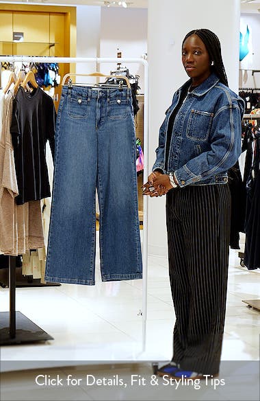 Anessa Button Pocket High Waist Wide Leg Jeans (Women) | Nordstromrack