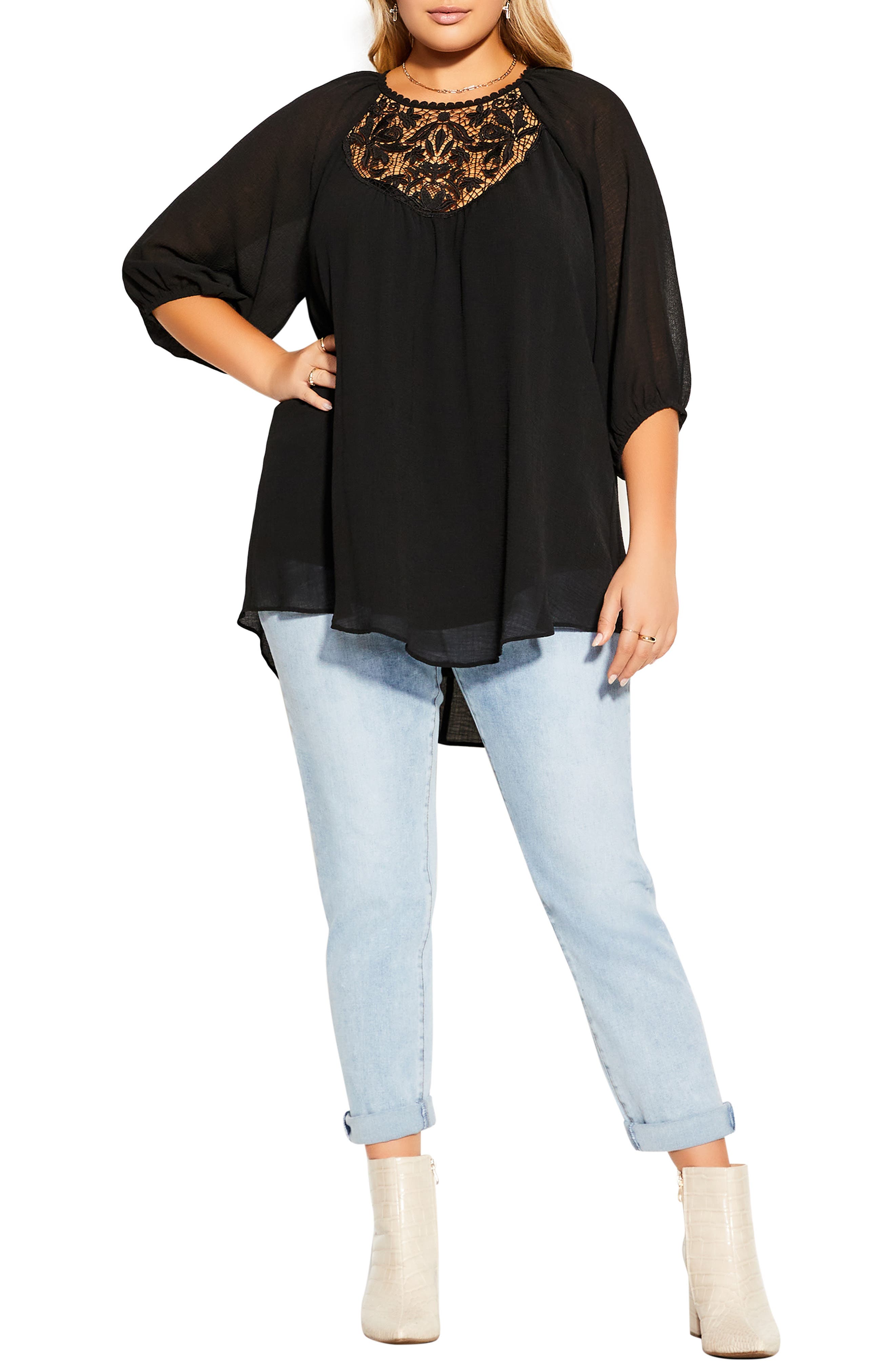 City Chic Love Lace Trim Top | Nordstromrack
