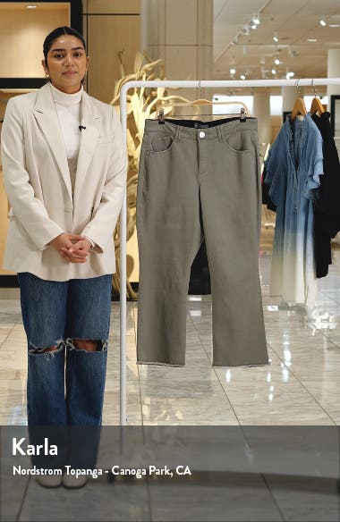 Wit & Wisdom Frayed High Waist Ankle Slim Straight Leg Pants | Nordstrom