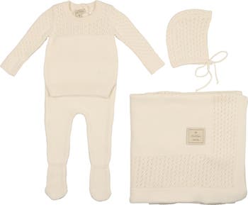 Mon Tresor Bebe Precious Purl Knit Ensemble Layette Set | Nordstrom