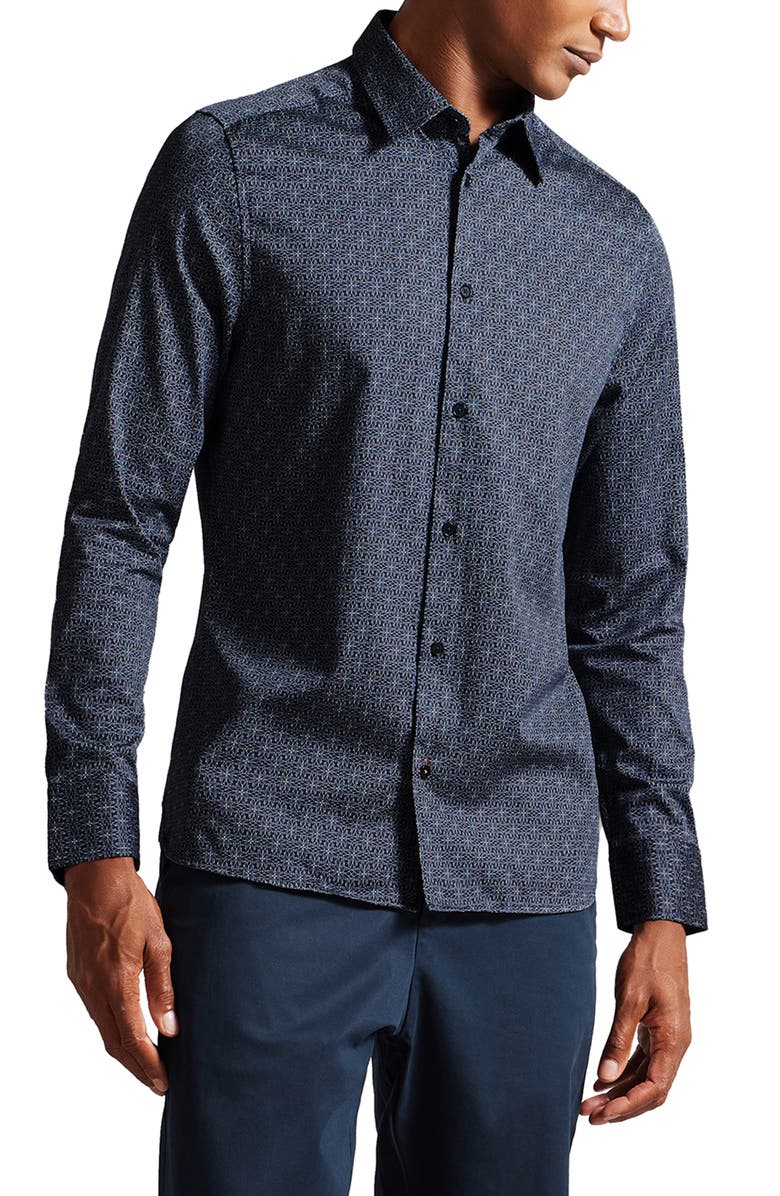Ted Baker London Pavia Geometric Star Slim Fit Stretch Button-Up Shirt ...