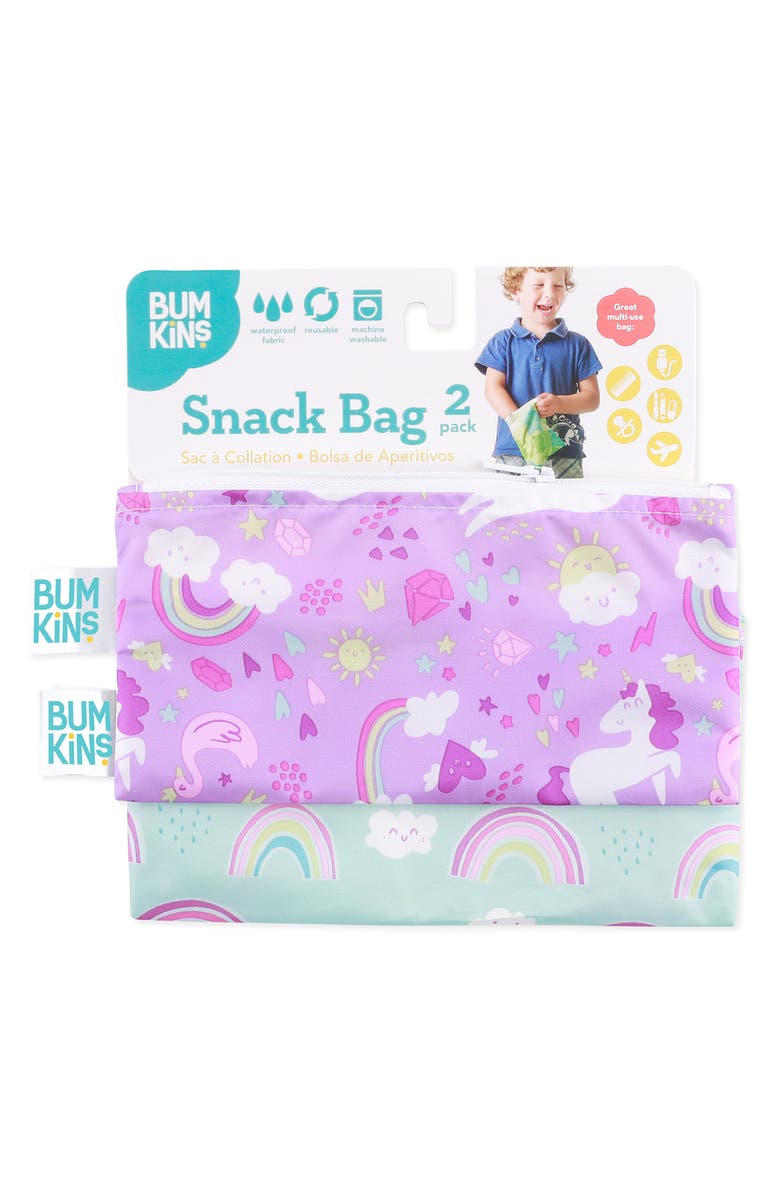 Bumkins Rainbows & Unicorns Reusable Snack Bags - Small - Pack of 2 ...
