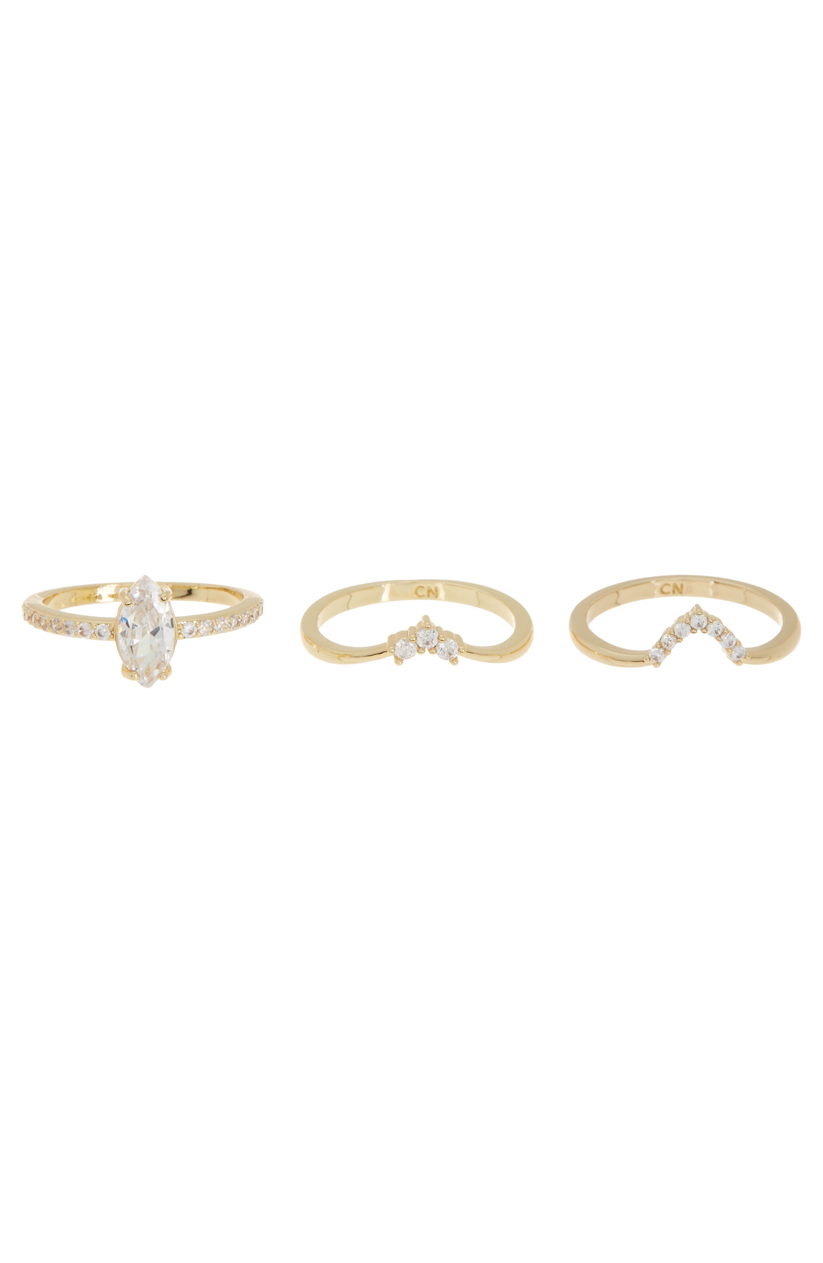 NORDSTROM RACK Marquis CZ Stacking Rings - Set of 3 | Nordstromrack