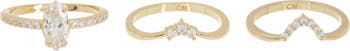 NORDSTROM RACK Marquis CZ Stacking Rings - Set of 3 | Nordstromrack