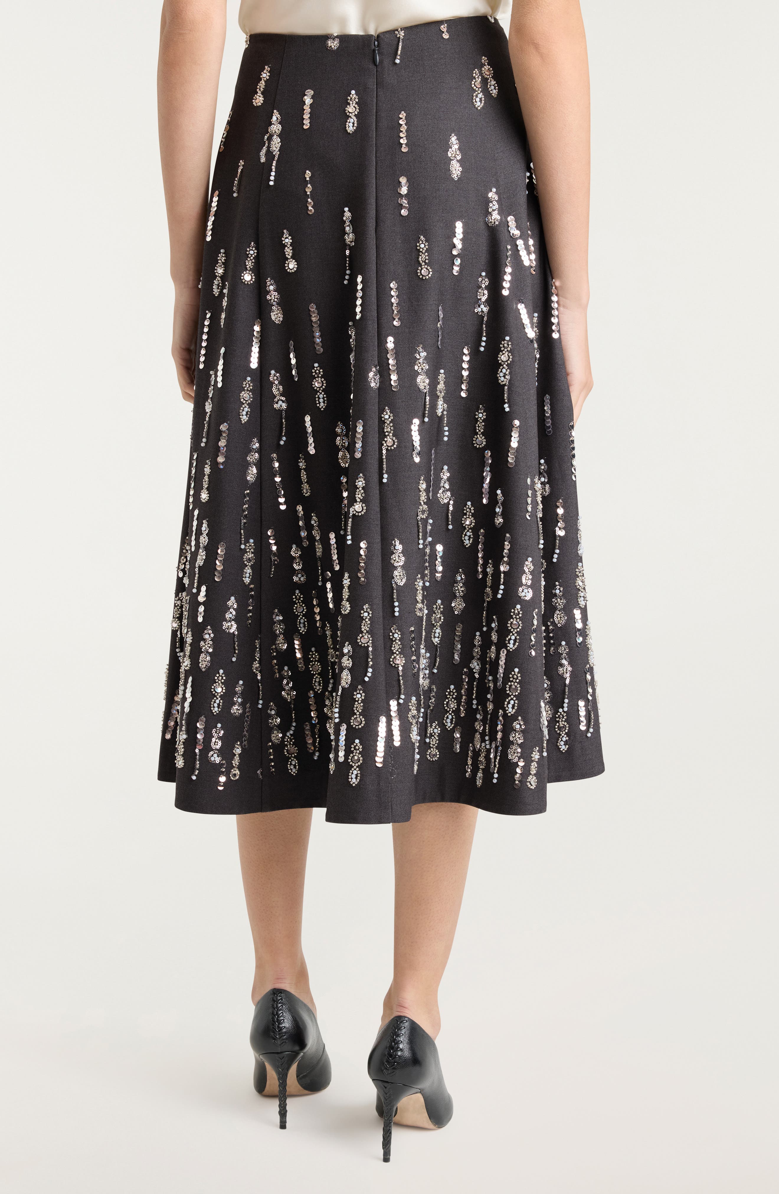 Cinq à Sept Selene Bead & Sequin Detail Skirt | Nordstromrack