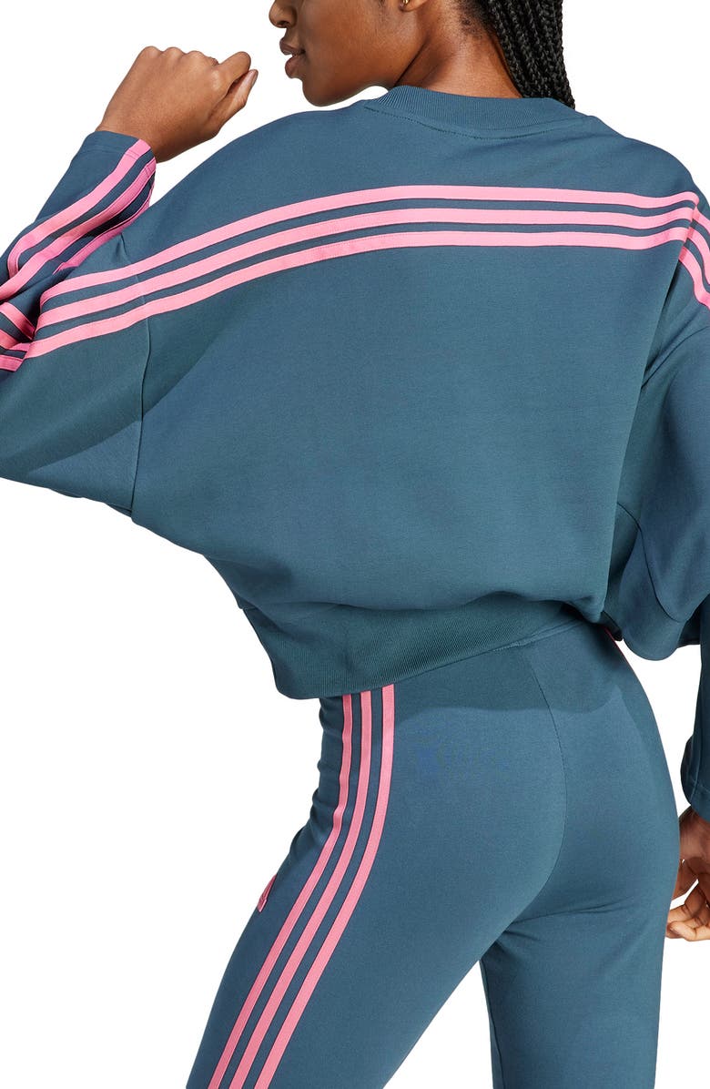 adidas Future Icons Oversize 3-Stripes Crewneck Sweatshirt | Nordstromrack