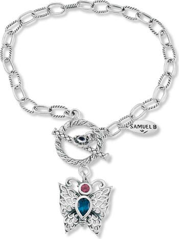 SAMUEL B. Sterling Silver Butterfly Charm Bracelet | Nordstromrack