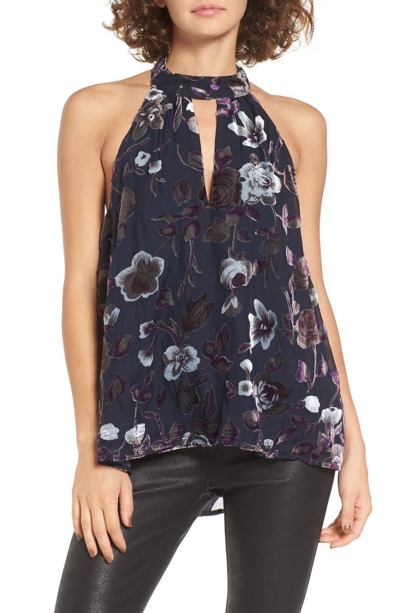 ASTR the Label ASTR Burnout Velvet Halter Tank | Nordstrom