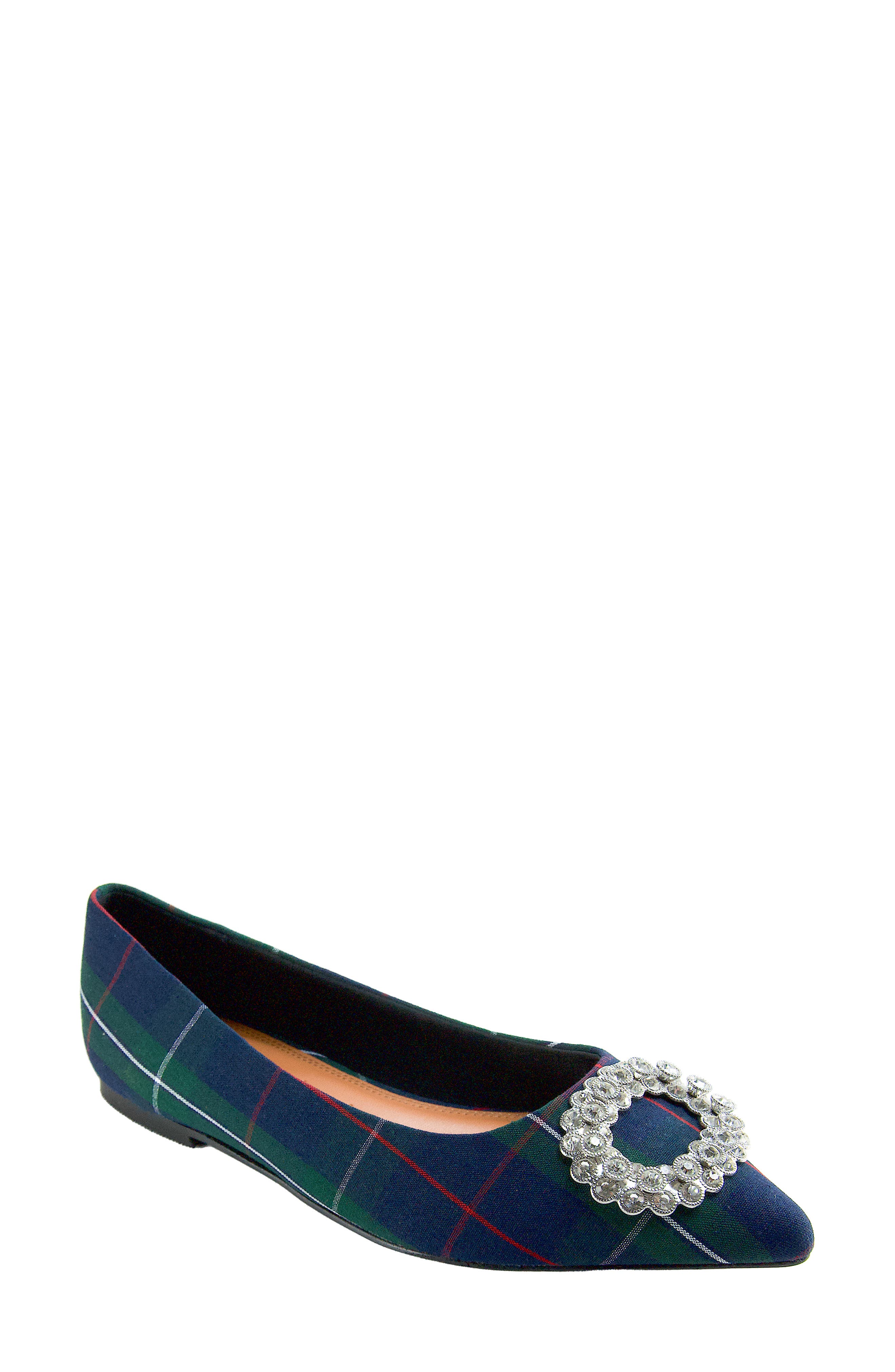 band of the free Blossom Plaid Pointed Toe Flat (Women) | Nordstrom