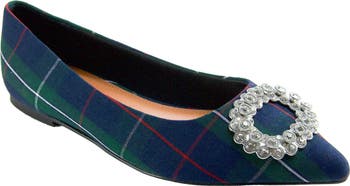 band of the free Blossom Plaid Pointed Toe Flat (Women) | Nordstrom