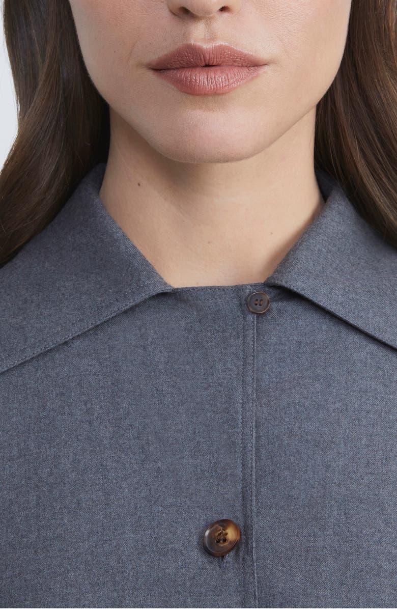 Lafayette 148 New York Convertible Collar Wool Button-Up Shirt ...