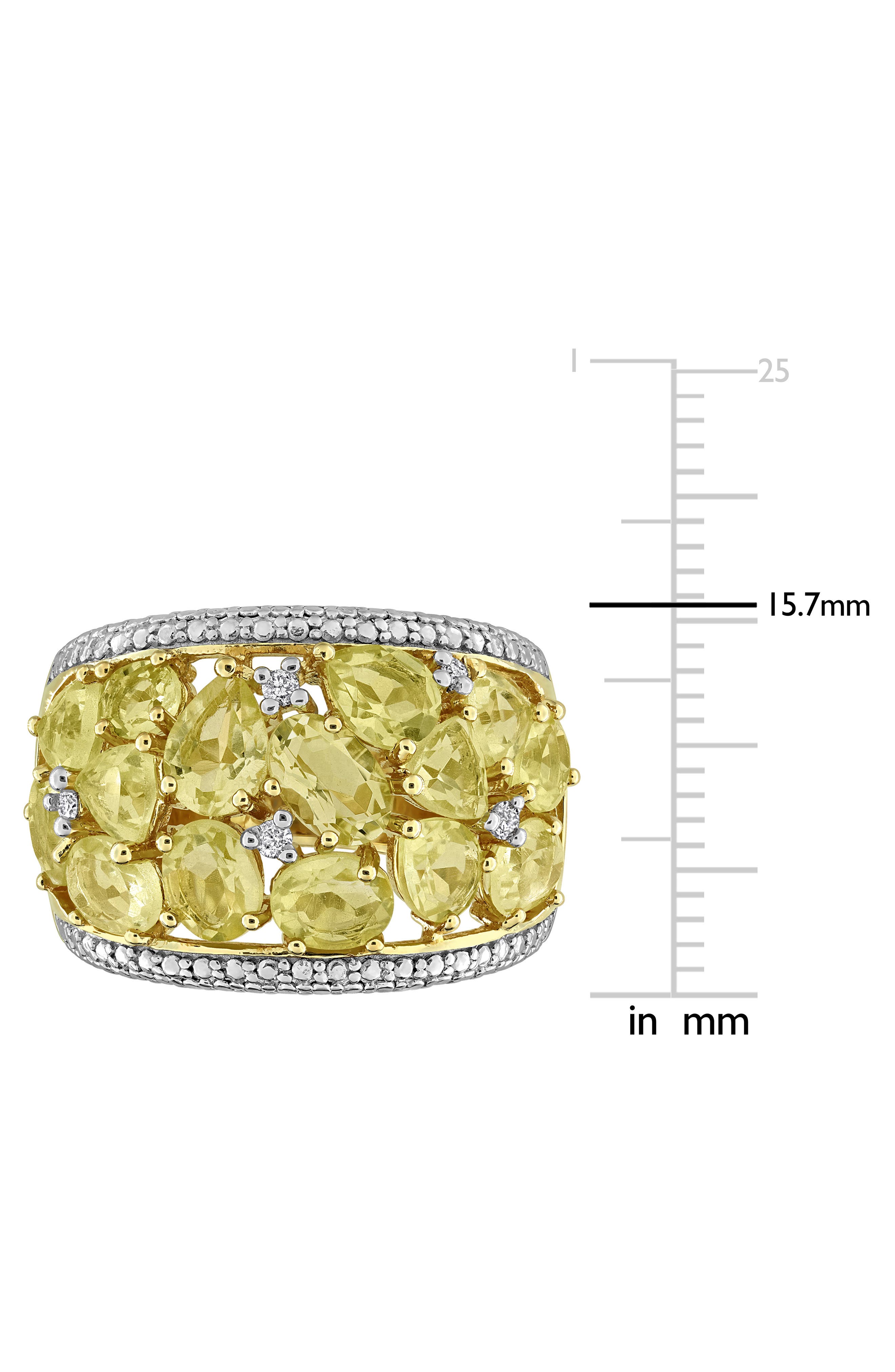 DELMAR Lemon Quartz & Diamond Wide Band Ring | Nordstromrack