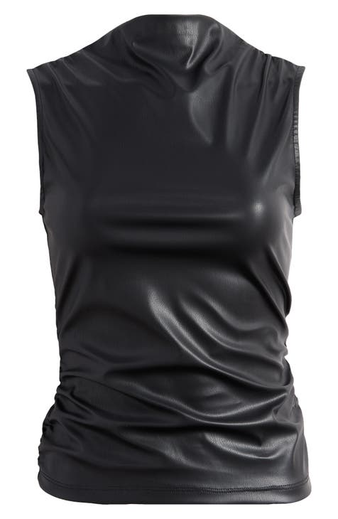 Women's Faux Leather Tops | Nordstrom