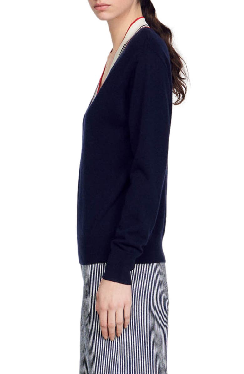 SANDRO Steven Wool & Cashmere Varsity Sweater | Nordstromrack
