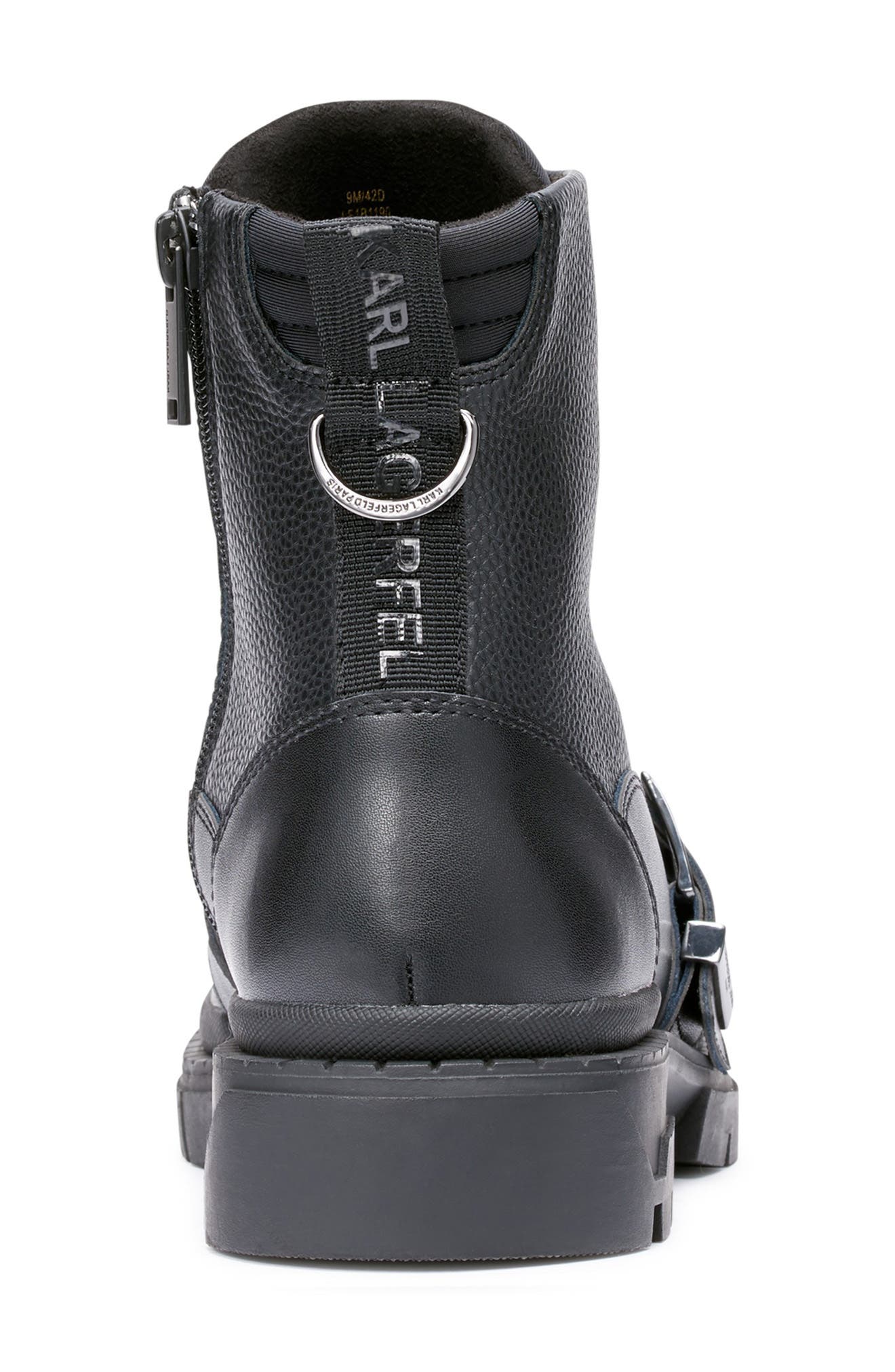 KARL LAGERFELD PARIS Grained Leather Buckled Boot (Men) | Nordstromrack