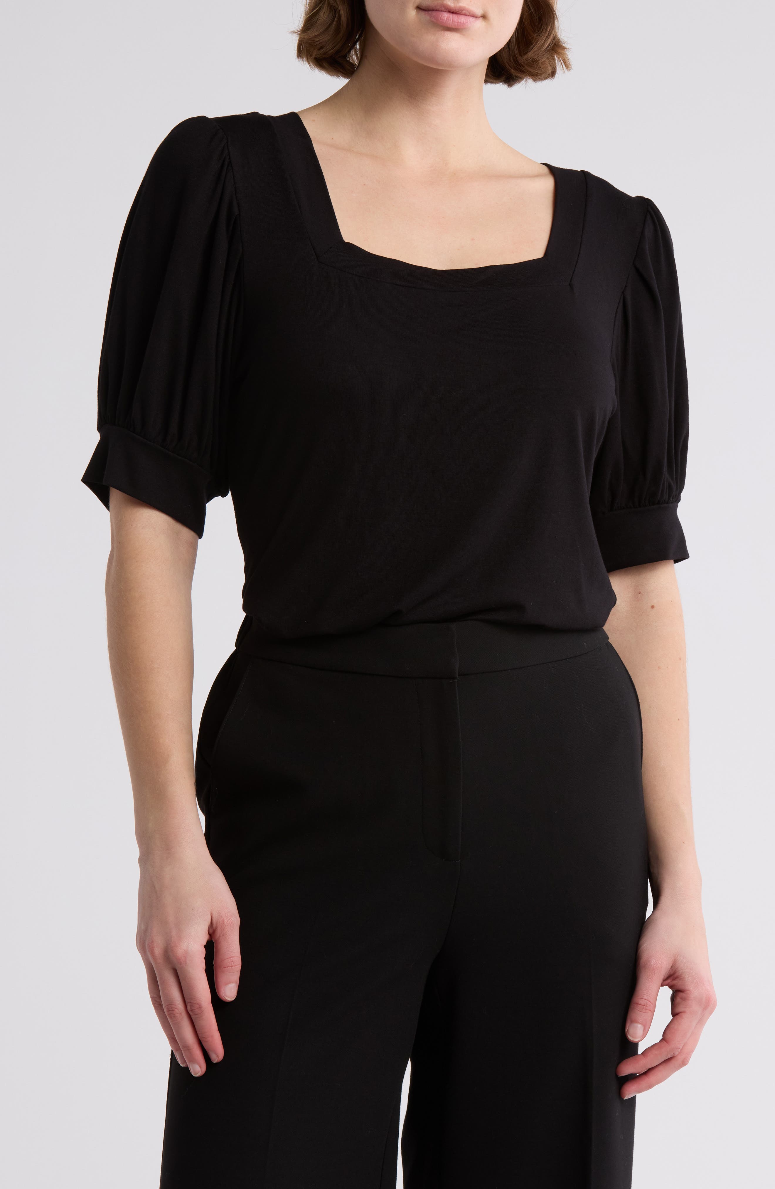 T Tahari Square Neck Banded Top | Nordstromrack