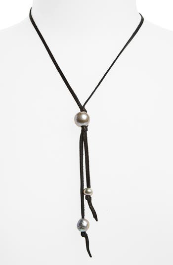 Chan Luu Leather & Pearl Bolo Necklace | Nordstrom