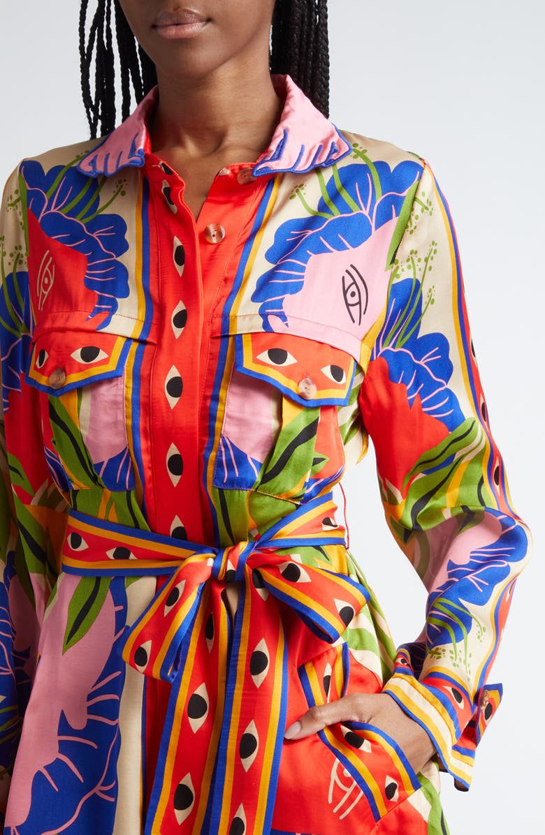 FARM Rio Surreal Scarf Print Shirtdress | Nordstromrack