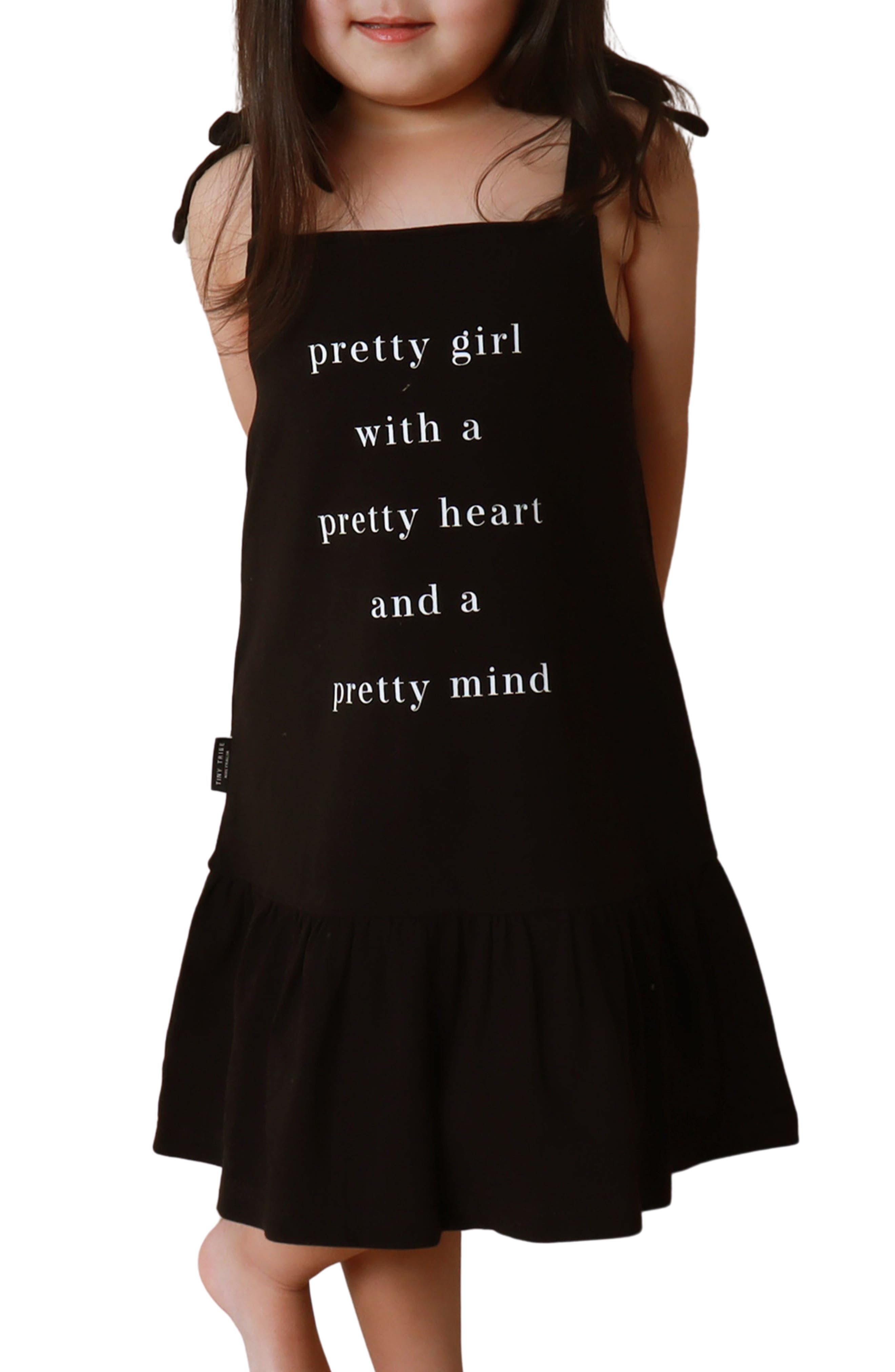 TINY TRIBE Kids' Pretty Tie Shoulder Dress | Nordstromrack
