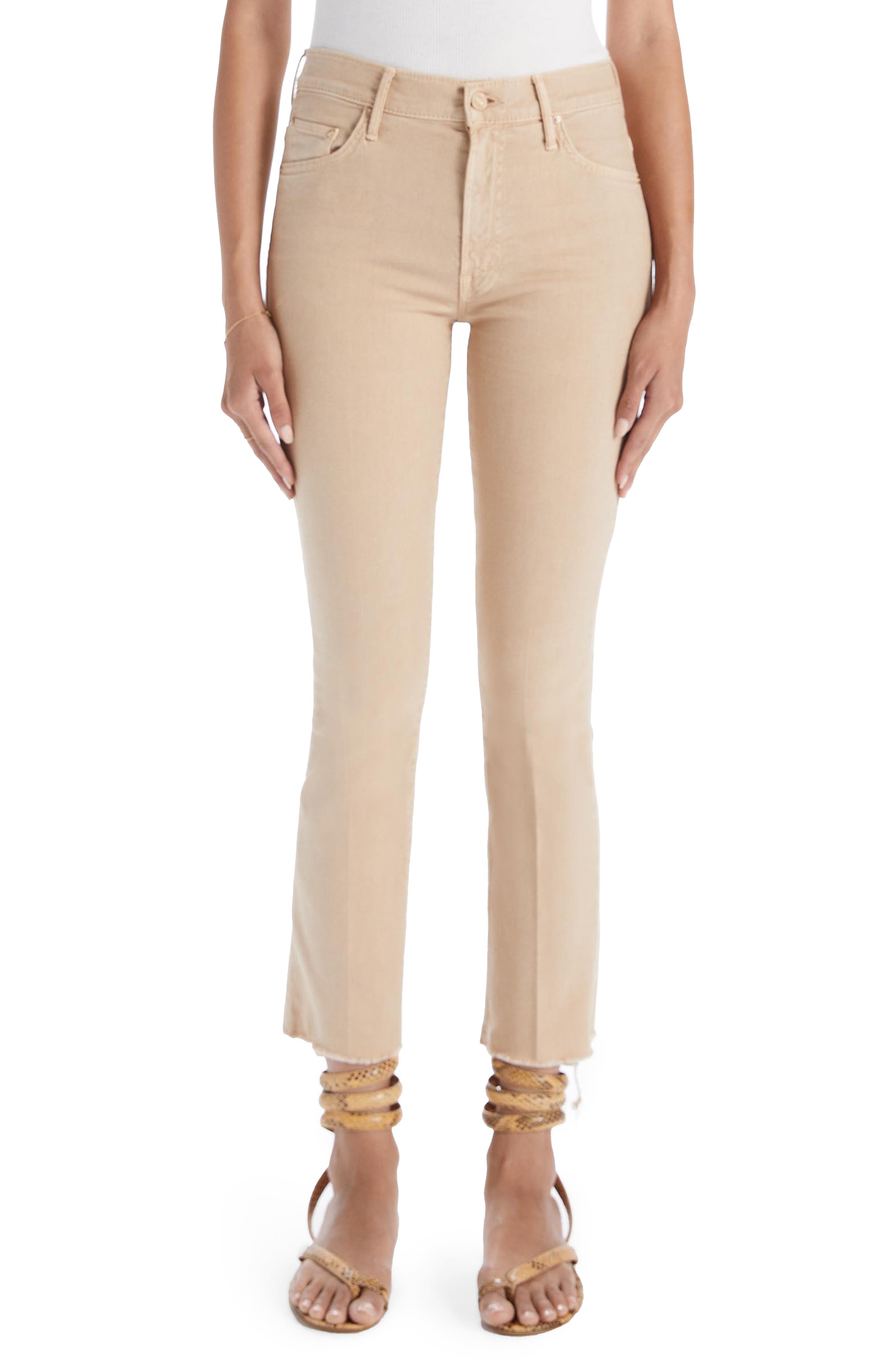MOTHER The Insider Frayed Hem High Waist Ankle Jeans | Nordstromrack