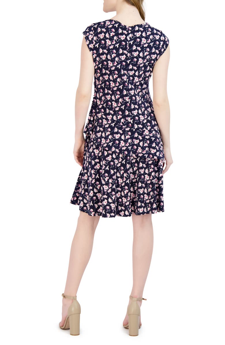 Robbie Bee Floral Cap Sleeve Faux Wrap Dress | Nordstromrack