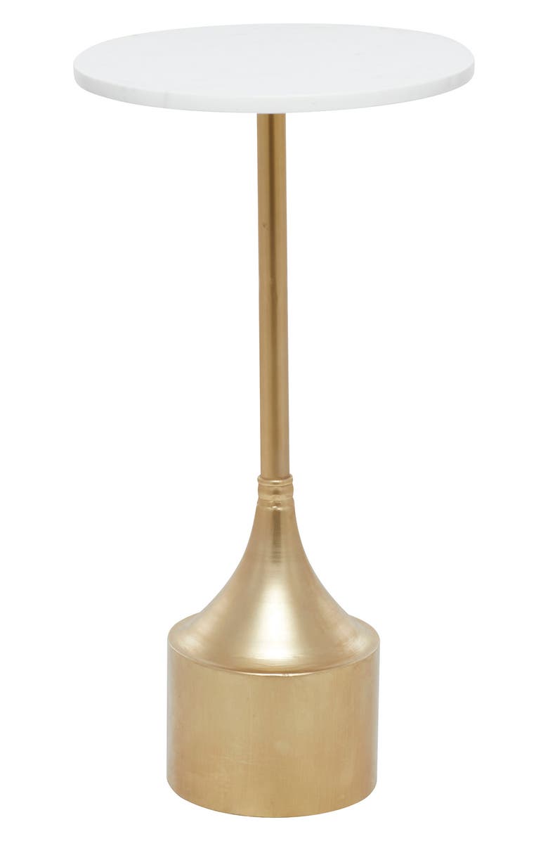 GINGER BIRCH STUDIO Gold Metal Accent Table with Marble Top | Nordstromrack