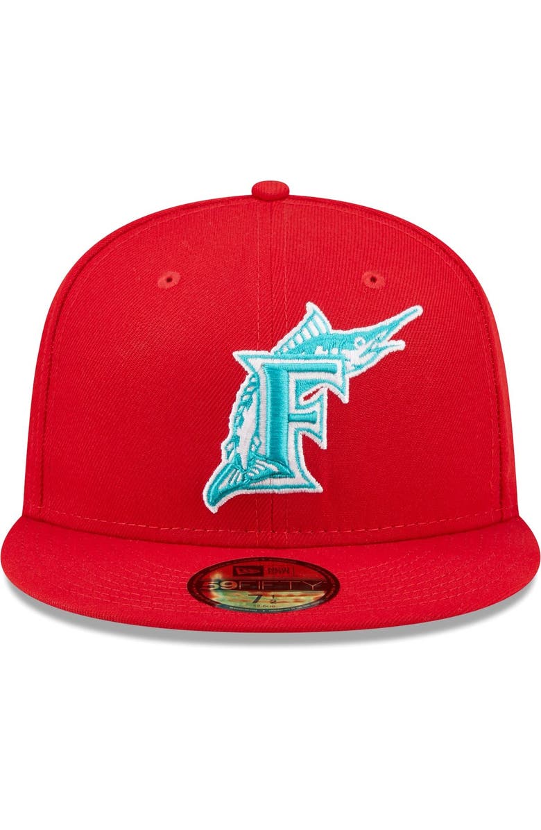 New Era Men's New Era Scarlet Miami Marlins, Florida Marlins 10th ...
