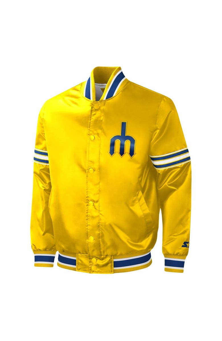 STARTER Men's Starter Yellow Seattle Mariners Slider Satin Full-Snap ...