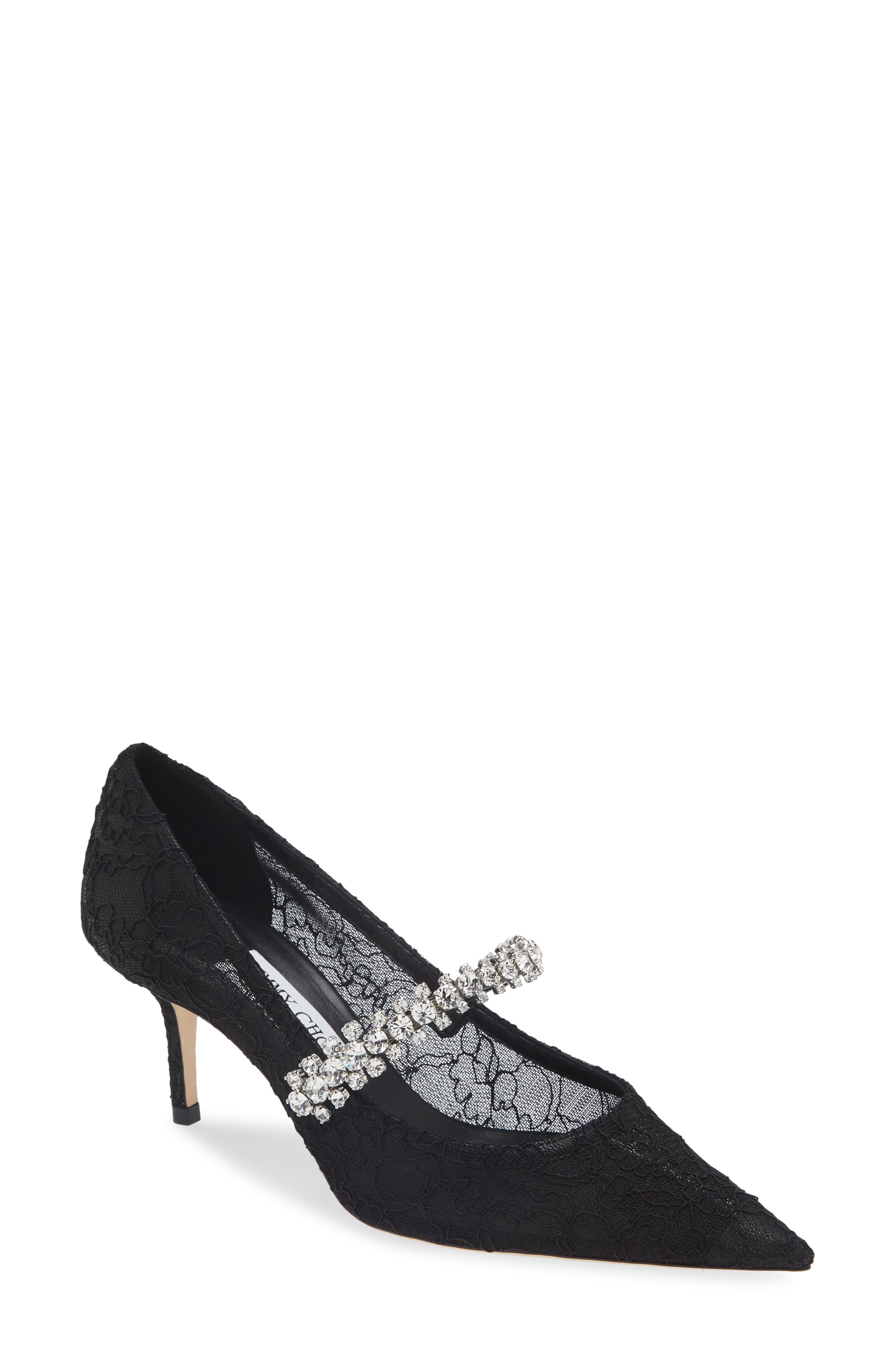 Jimmy Choo Bing Crystal Embellished Pointed Toe Mary Jane Pump (Women ...
